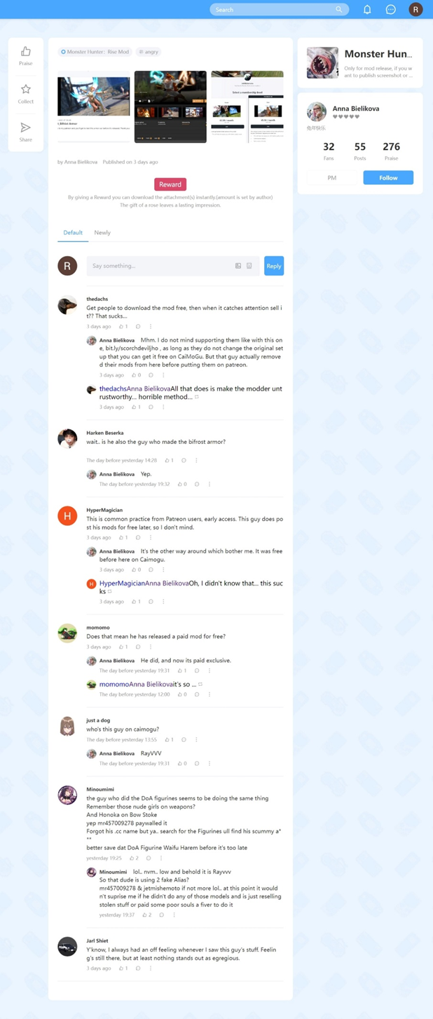 关于最近的事件的一些说明My facts aboutsome recent disputes - Monster Hunter Rise ...